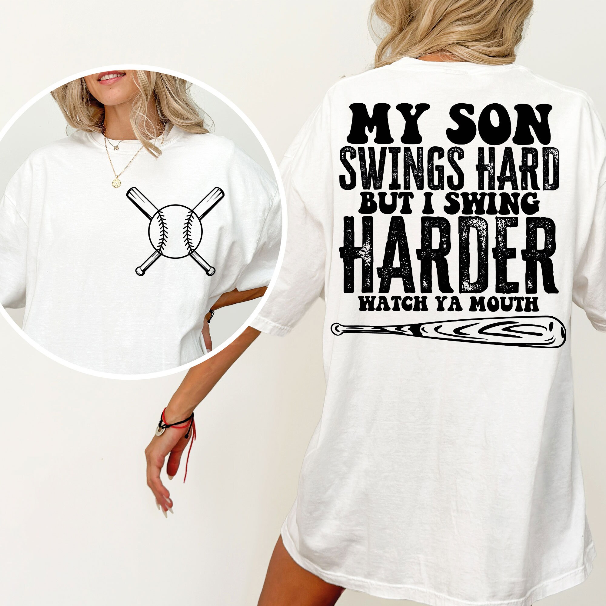 I Swing Harder SVG PNG Designs, My Daughter Son Swings Hard but I Swing ...