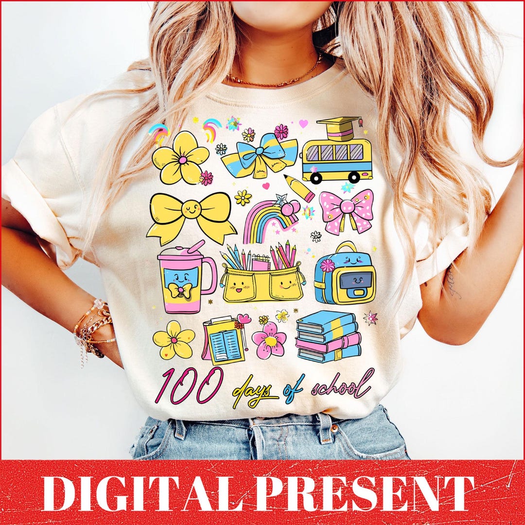 100 Days of School PNG, 100 Days of School Coquette Png,teacher 100 ...