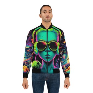 Sci-fi Alien Chick Men's Bomber Jacket AOP - Etsy