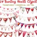 Heart Garland Bunting Valentine's Day SVG PNG, Pink and Red, Heart ...