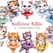 Pawsitively Cute: Set of 8 Whimsical Kitten Watercolor Clipart, High ...