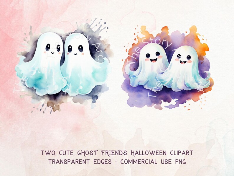 Ghost Friends PNG 9 Ghost Friends Clipart Cute Halloween - Etsy