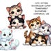 Cute Kittens Clipart, 15 Watercolor Kitten PNG, Playful Cats, Instant ...