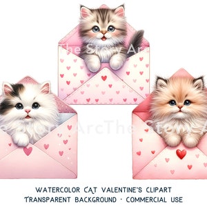 Kitten Valentine's Day Clipart, 19 Kitten Love Letter, Cute Cat PNG ...