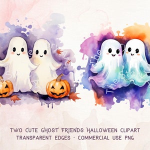 Ghost Friends PNG 9 Ghost Friends Clipart Cute Halloween - Etsy