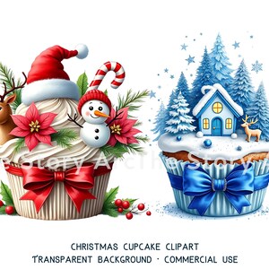 Christmas Cupcake Clipart, Winter Wonderland Cupcake, Frosty Snowman ...
