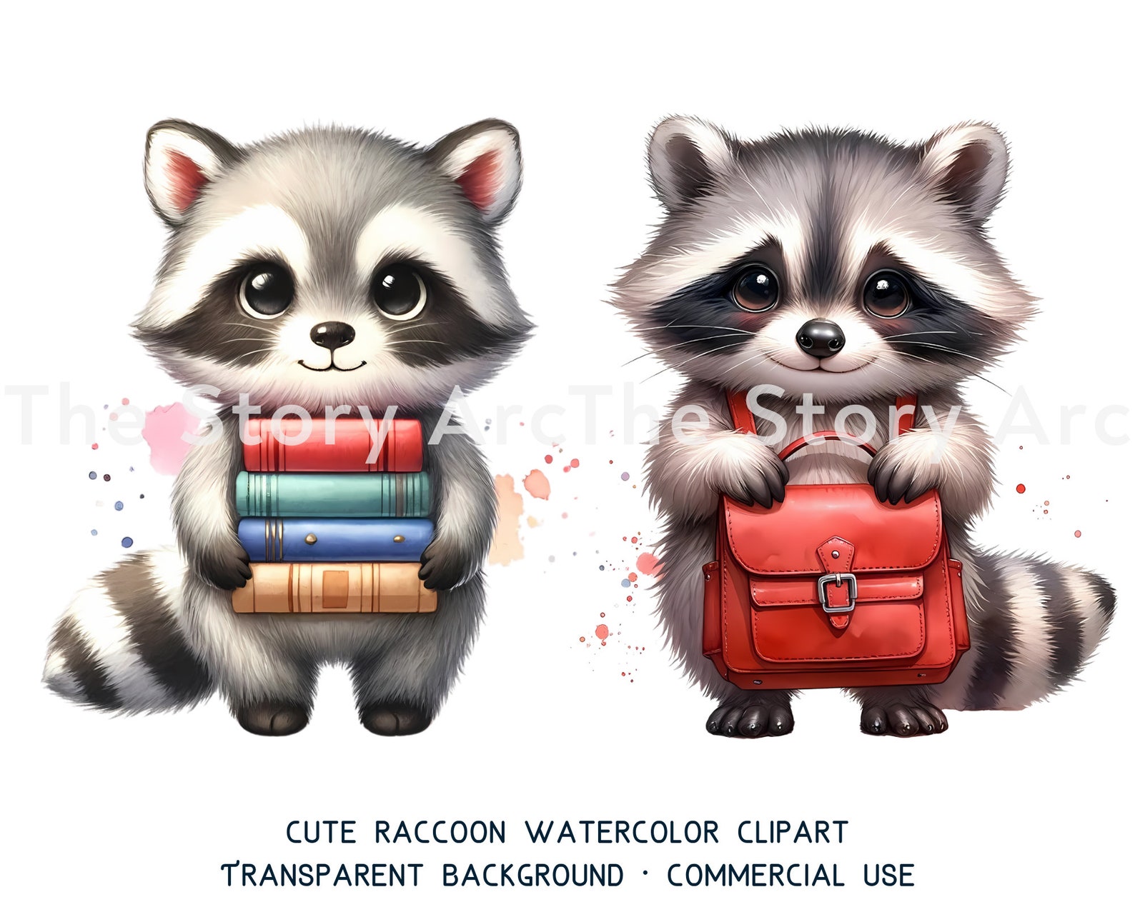 Cute Raccoon Clipart, Party Raccoon PNG, Baby Raccoon, Digital Download ...