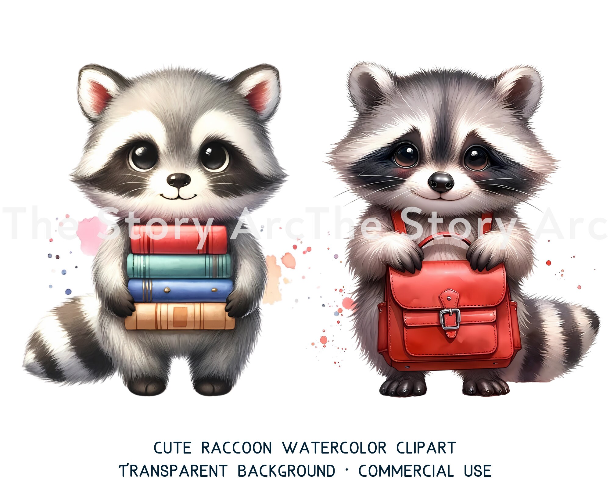 Cute Raccoon Clipart, Party Raccoon PNG, Baby Raccoon, Digital Download ...