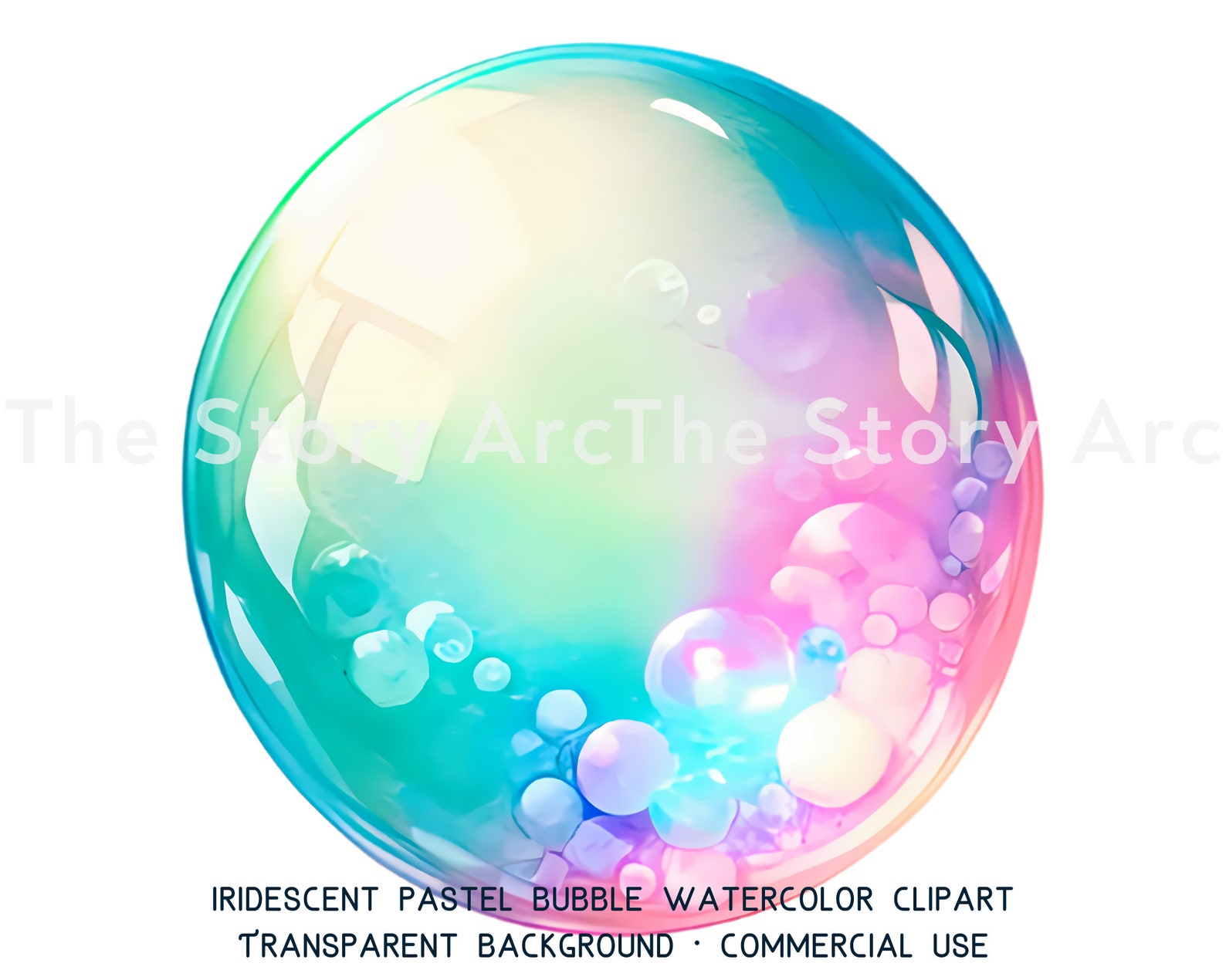 Bubble Watercolor Clipart, Iridescent Bubble PNG, Dreamy Bubbles ...