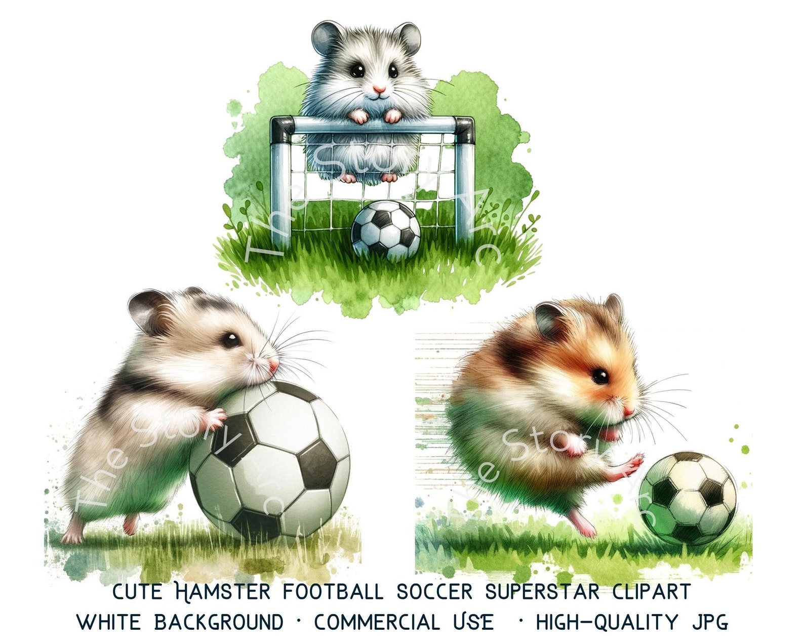 Hamster Clipart, Football Soccer Clipart, 21 High Quality JPG, Cute ...