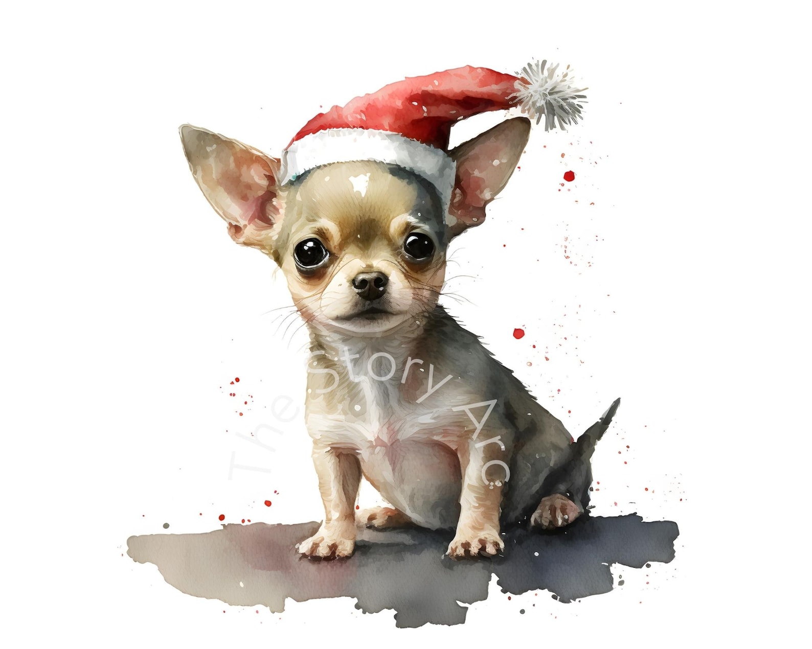 Chihuahua Christmas Clipart - 12 High Quality JPG, Santa Hat Puppy ...