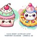 15 Kawaii Dessert Watercolor Clipart, Pastel Desserts, Digital Download ...