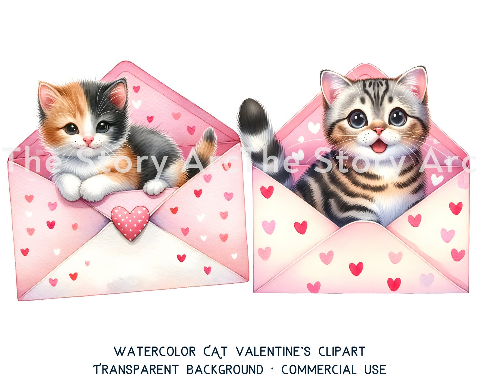 Kitten Valentine's Day Clipart, 19 Kitten Love Letter, Cute Cat PNG ...