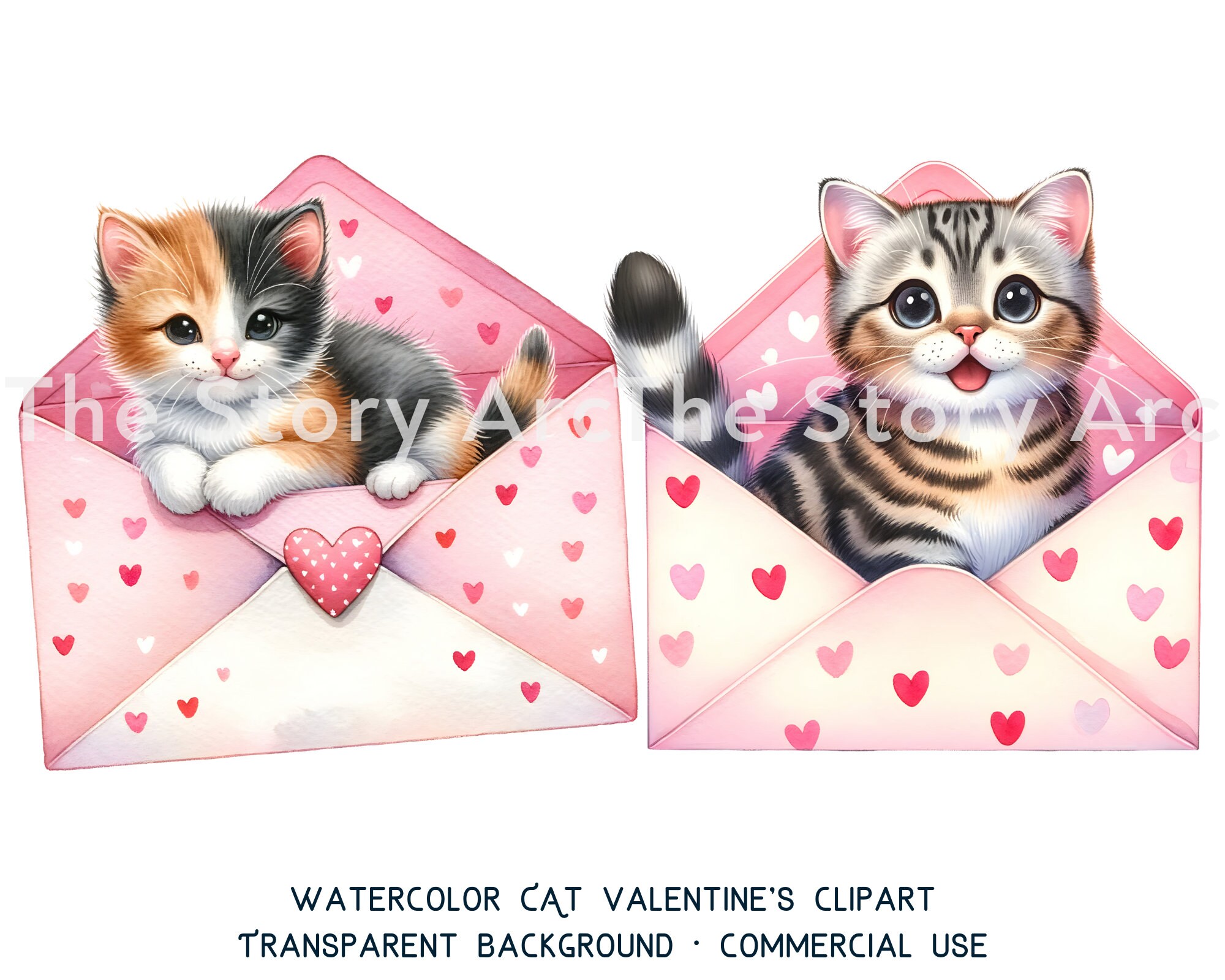 Kitten Valentine's Day Clipart, 19 Kitten Love Letter, Cute Cat PNG ...