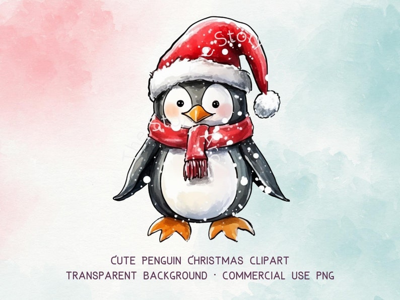 Christmas Penguin Clipart, 12 Penguin PNG, Christmas Clipart ...