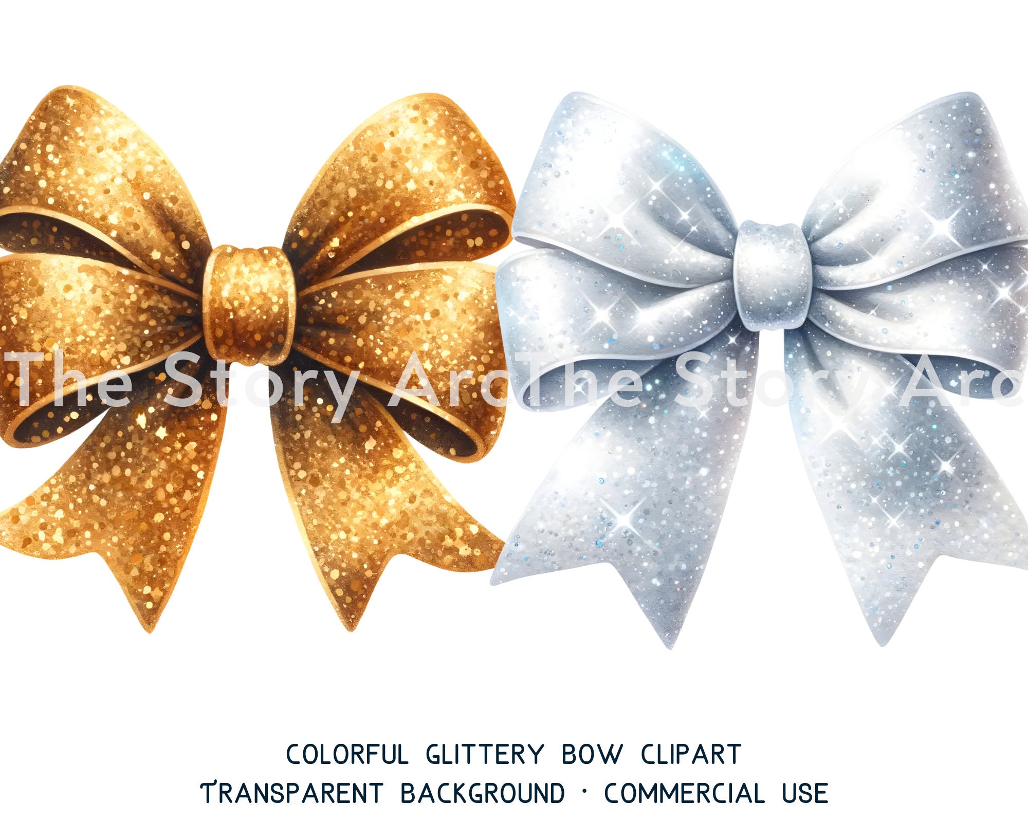 Glitter Bow Clipart, 14 Sparkly Bow, Colorful Bows, Digital Download ...