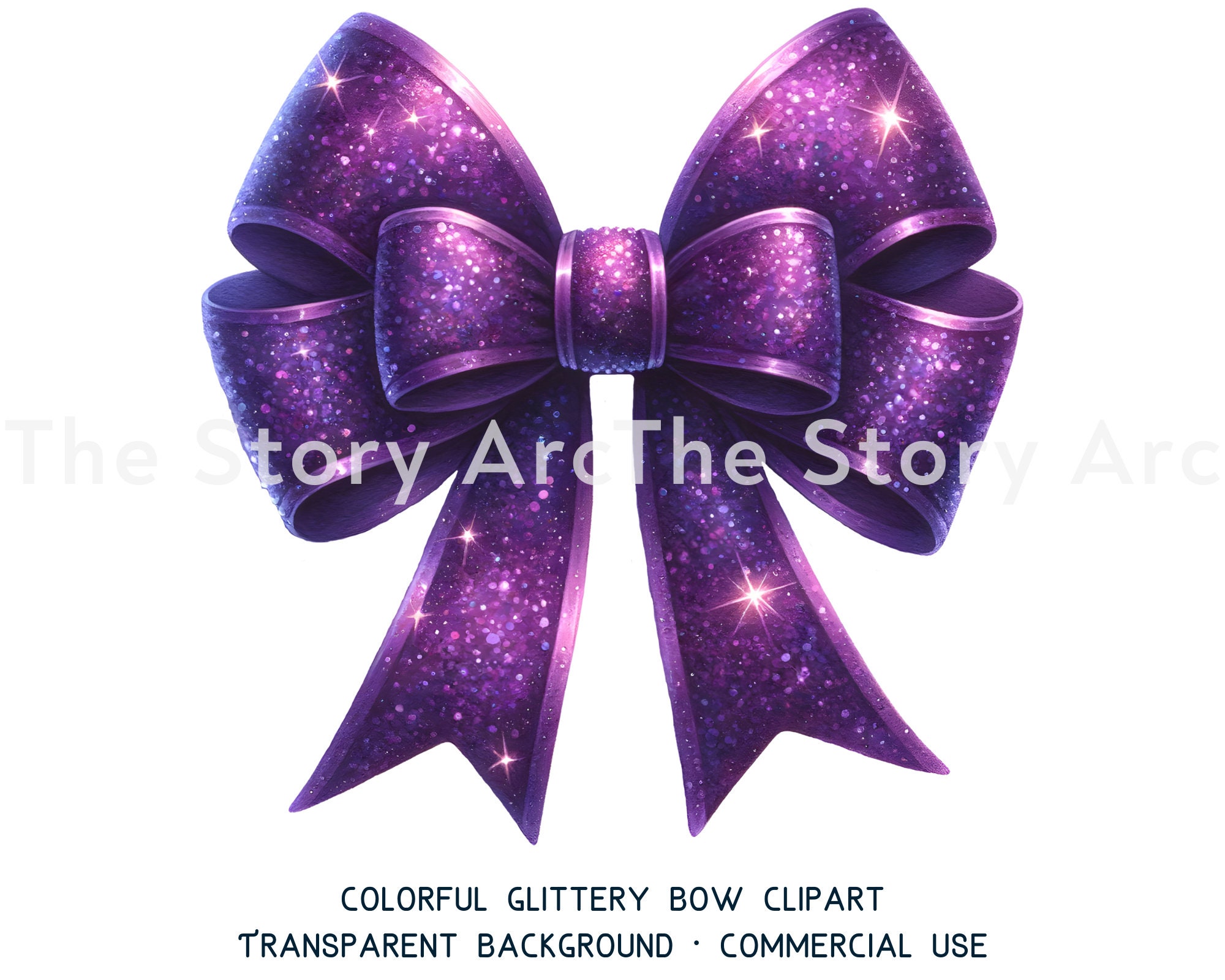 Glitter Bow Clipart, 14 Sparkly Bow, Colorful Bows, Digital Download ...