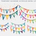 Bunting Clipart, 23 Bunting Flags Watercolor Clipart, Bunting Banner ...