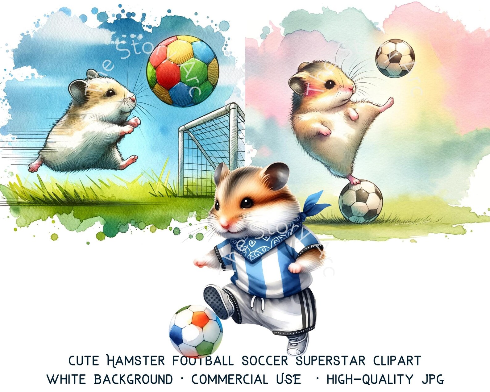 Hamster Clipart, Football Soccer Clipart, 21 High Quality JPG, Cute ...
