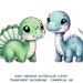 Kawaii Dinosaur Clipart, 12 Baby Dinosaur PNG, Little Dinos, Watercolor ...