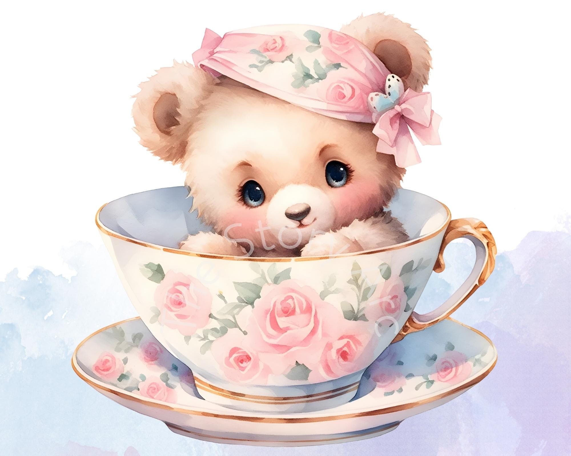 Teddy Bear Teacup Clipart: High-quality Digital Art for DIY Crafts ...