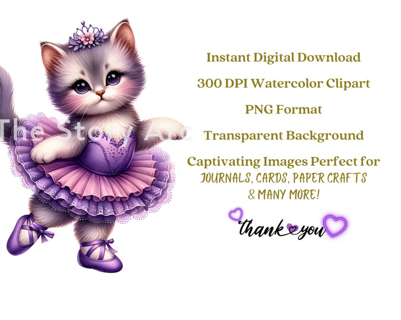 Dancing Kitten Clipart, Cat Ballerina, 15 High Quality Kitten PNG ...