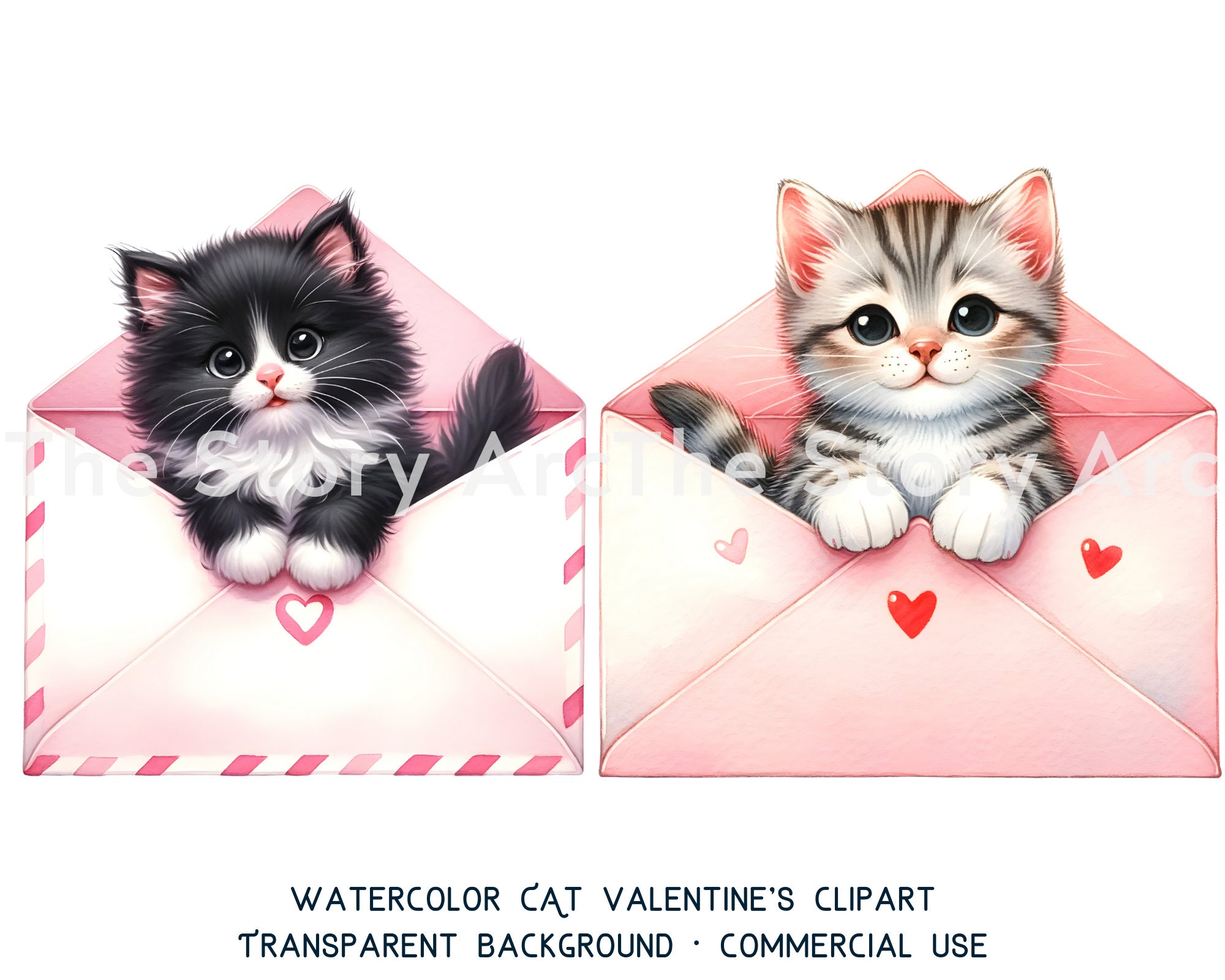 Kitten Valentine's Day Clipart, 19 Kitten Love Letter, Cute Cat PNG ...