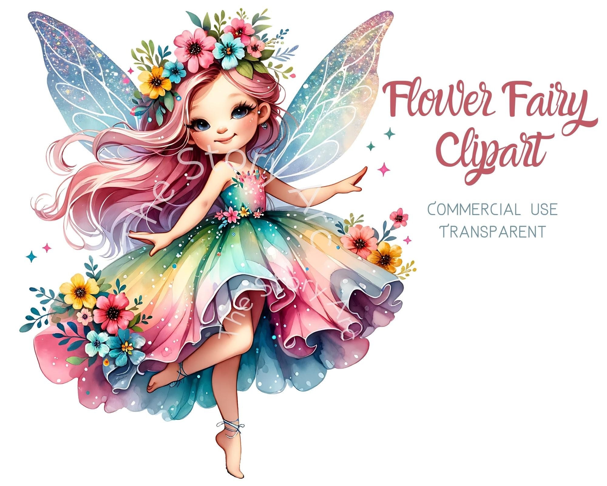 Beautiful Flower Fairy Clipart: 1 High-resolution Magical Fairy Clipart ...