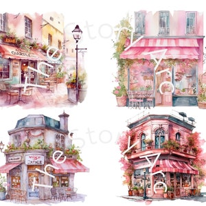 Parisian Cafe PNG, Watercolor Clipart, Set of 8 Parisian Cafe Clip Art ...