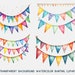Bunting Clipart, 23 Bunting Flags Watercolor Clipart, Bunting Banner ...