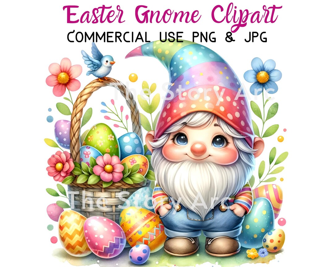 Easter Gnome Clipart, High-quality JPG, Easter PNG, Gnome Sublimation ...