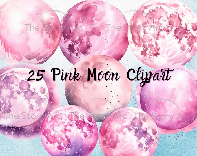 Romantic Moon Clip Art 10 High Res Watercolor Jpgs for Junk Journaling ...