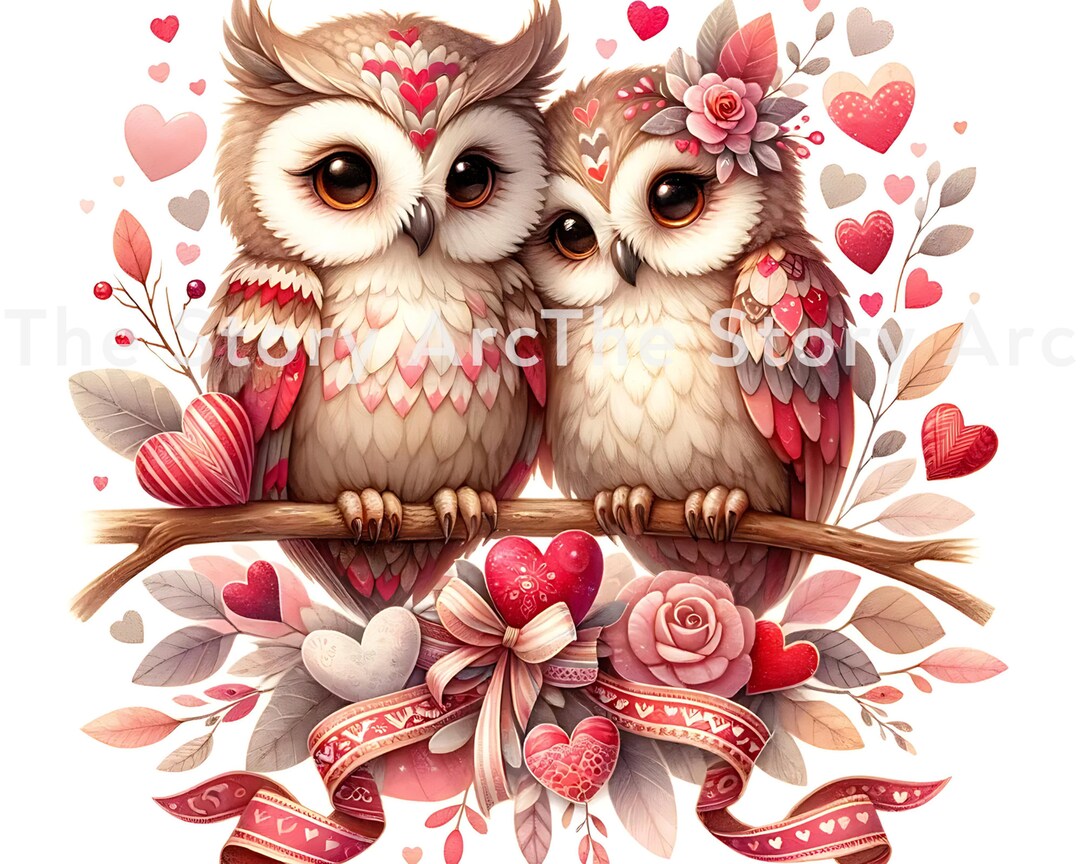 Love Owl Clipart, 14 Sweet Couple Owl, Valentine Owl, Digital Download ...