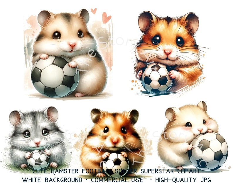 Hamster Clipart, Football Soccer Clipart, 21 High Quality JPG, Cute ...