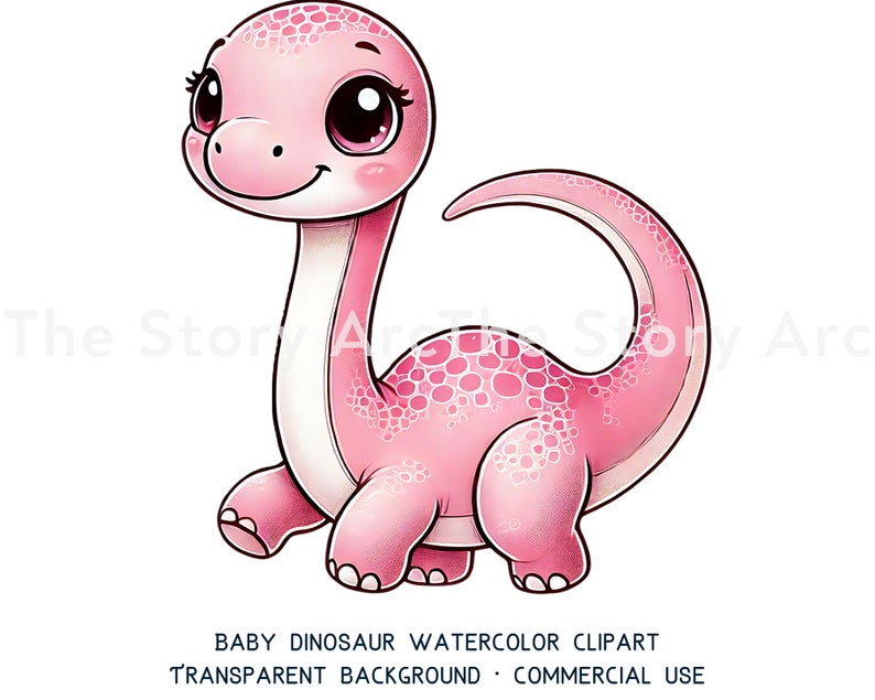Kawaii Dinosaur Clipart, 12 Baby Dinosaur PNG, Little Dinos, Watercolor ...