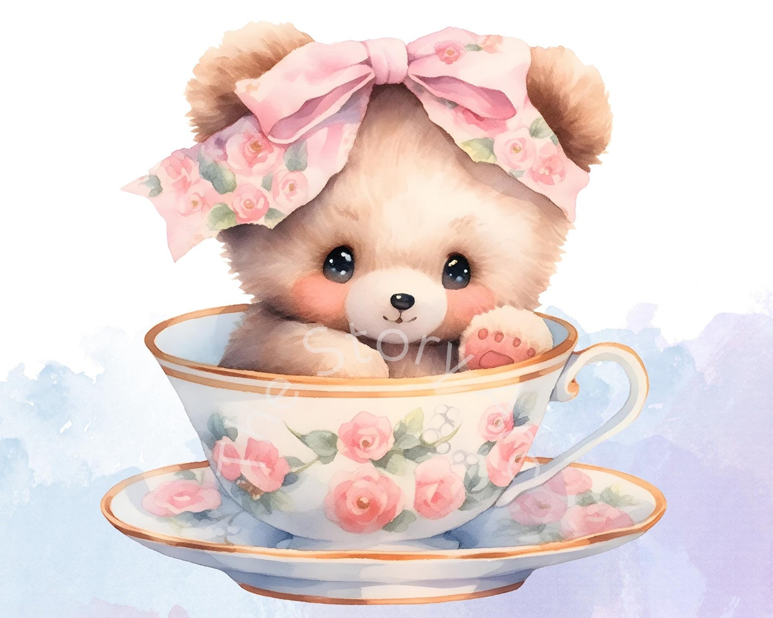Teddy Bear Teacup Clipart: High-quality Digital Art for DIY Crafts ...