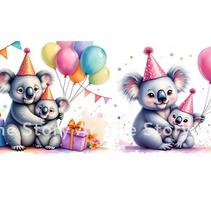 Koala Party Clipart, 20 Cute Koala, Birthday Party Koala, Digital ...