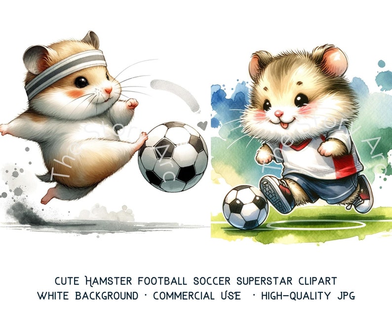 Hamster Clipart, Football Soccer Clipart, 21 High Quality JPG, Cute ...