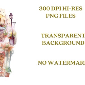 Parisian Cafe PNG, Watercolor Clipart, Set of 8 Parisian Cafe Clip Art ...