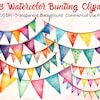 Party Bunting Clipart, Birthday Bunting Clip Art, Colorful Banner Flags ...