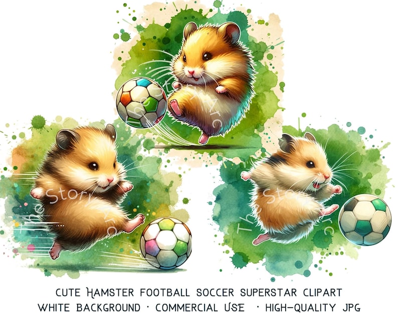 Hamster Clipart, Football Soccer Clipart, 21 High Quality JPG, Cute ...