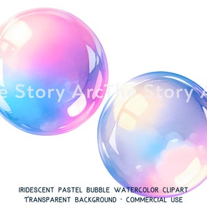 Bubble Watercolor Clipart, Iridescent Bubble PNG, Dreamy Bubbles ...