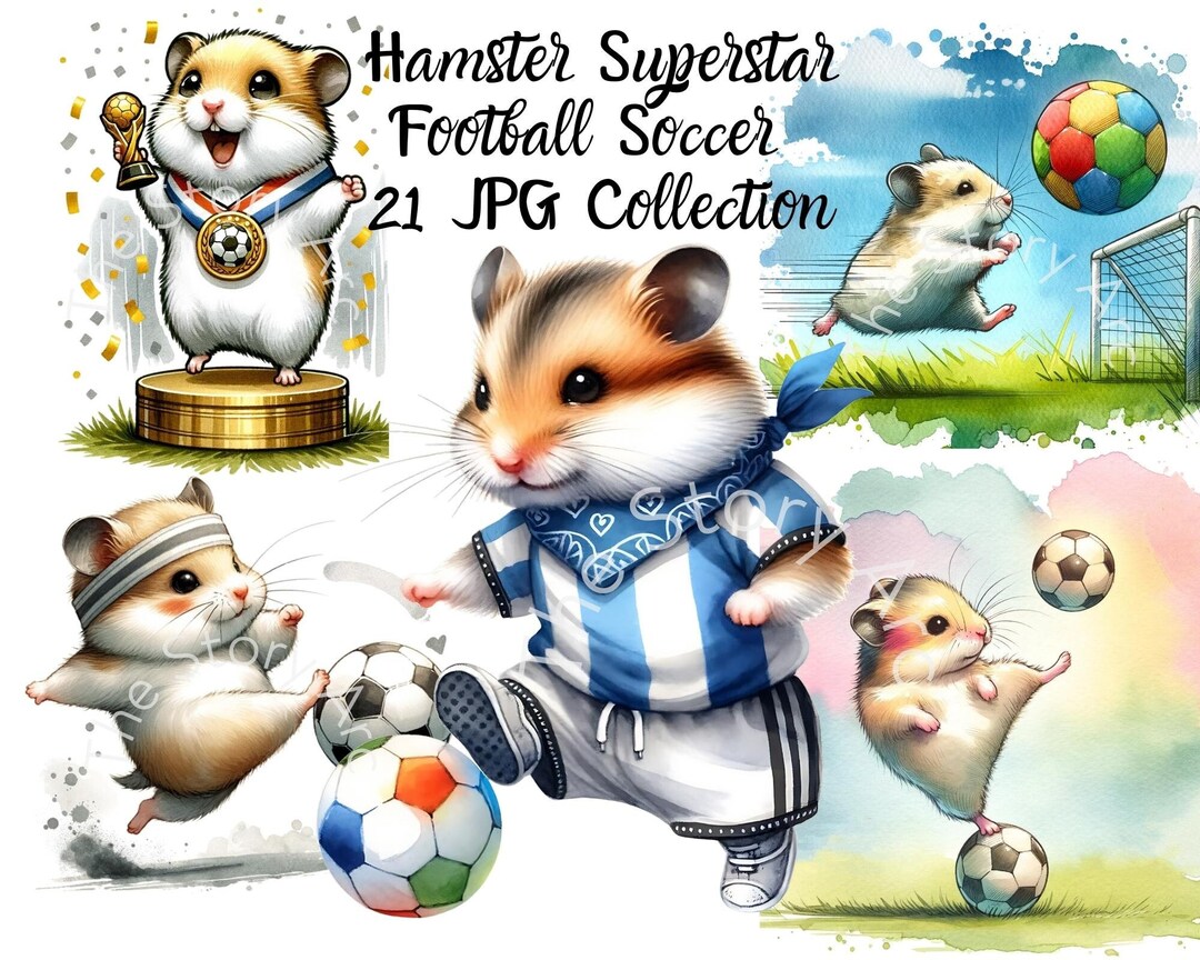 Hamster Clipart, Football Soccer Clipart, 21 High Quality JPG, Cute ...