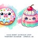 15 Kawaii Dessert Watercolor Clipart, Pastel Desserts, Digital Download ...