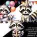 Cute Raccoon Clipart, Party Raccoon PNG, Baby Raccoon, Digital Download ...