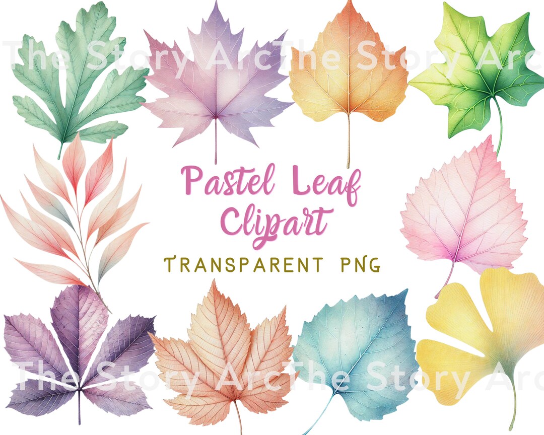 Pastel Leaf Clipart, Fall Leaf, Autumn Leaves, Watercolor Clipart ...