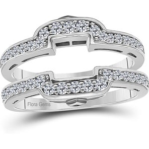 Women's Square Halo Ring Guard, Engagement Enhancer Ring Jacket, 1ct ...