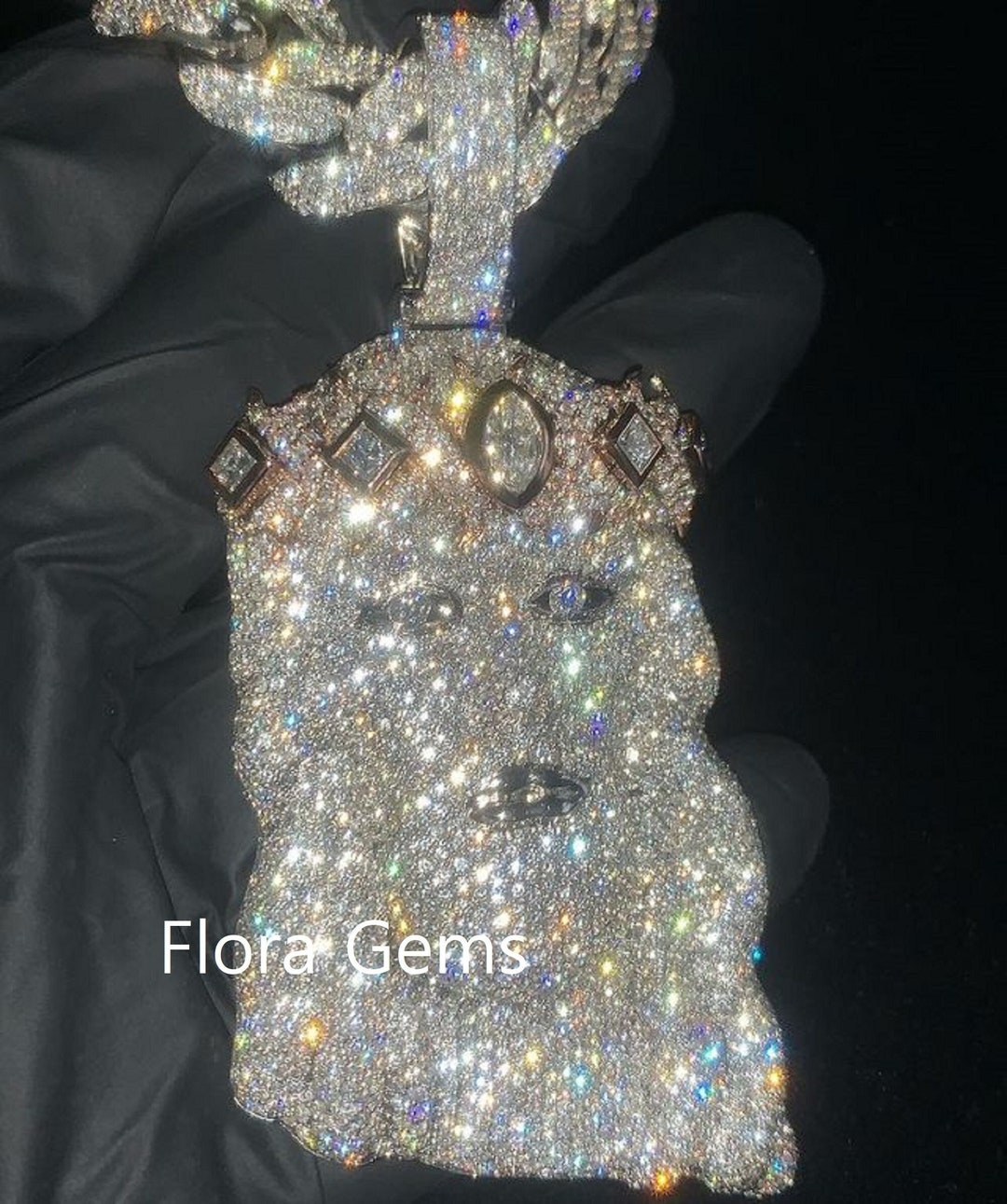 Iced Out 3D Jesus Pendant for Men, VVS Moissanite Diamond Jesus Charm ...