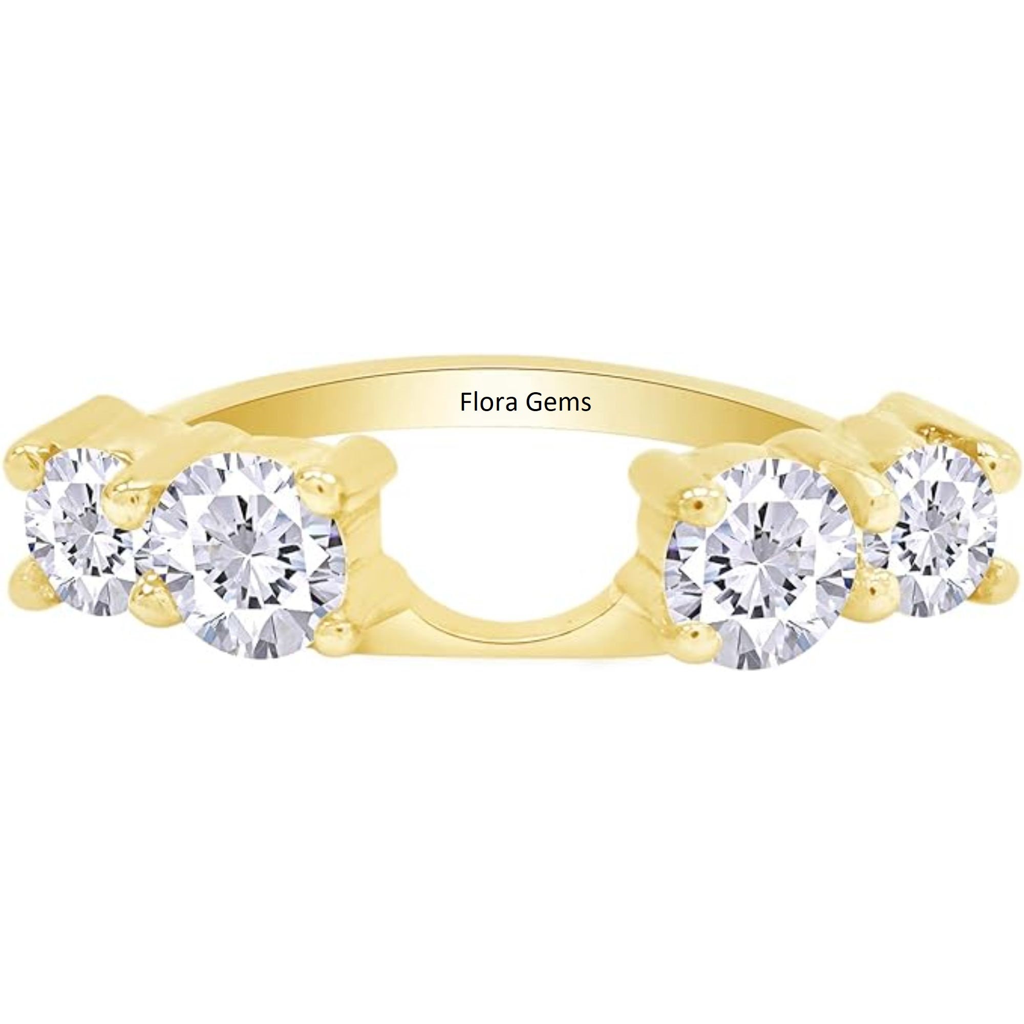 Women's Wedding Enhancer Wrap Band Ring, 0.50ct Round Moissanite ...