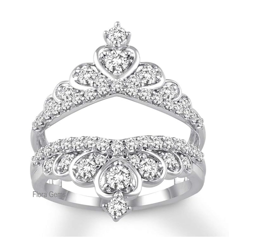 Vintage Diamond Enhancer Ring Jacket, Women's Engagement Wrap Ring, 925 ...